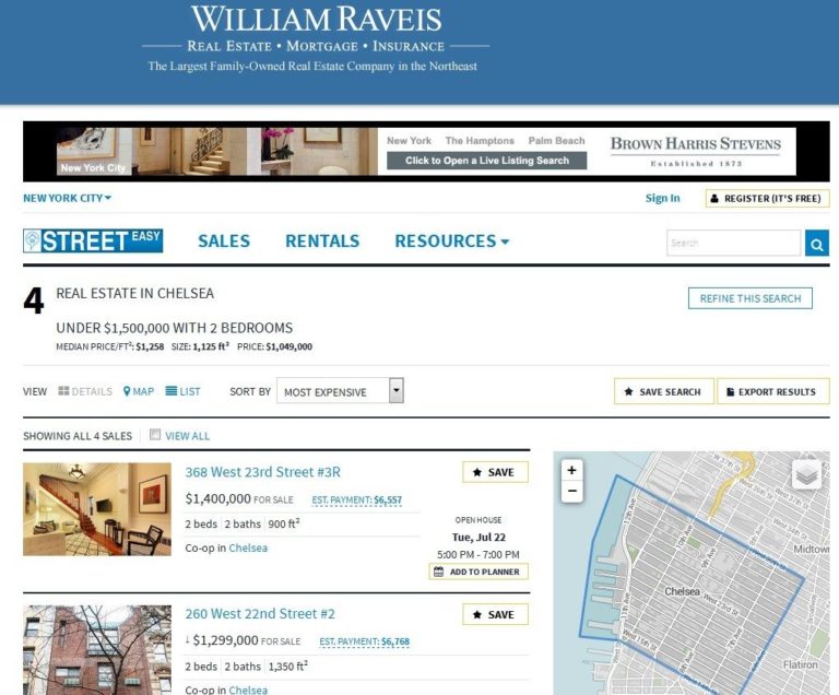 William Raveis framing StreetEasy search results in NYC - Inman
