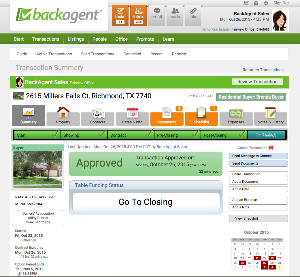 BackAgent should be top-of-mind for transactions and office ...